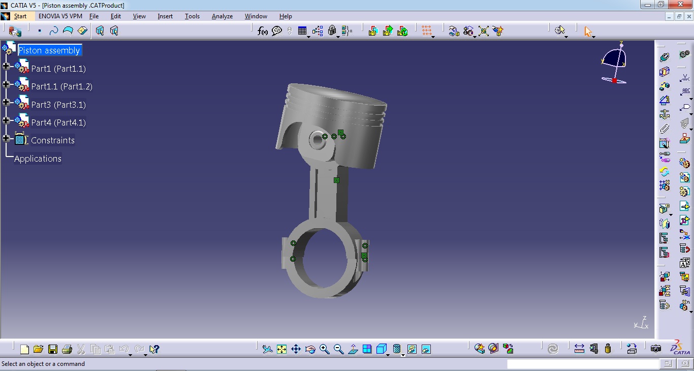 Piston CATIA V5 project 2020 | 3DEXPERIENCE Edu